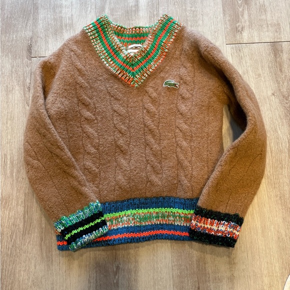 Lacoste | Sweaters | Lacoste Loose Fit Cable Knit Wool Sweater | Poshmark